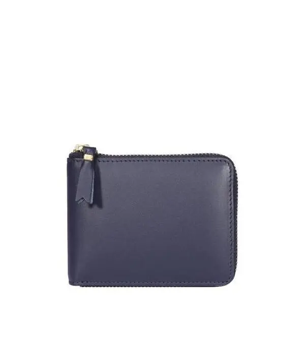 Comme Des Garçons Leather Zipper Wallet - Blue