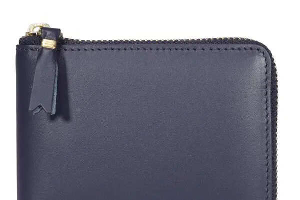 Comme Des Garçons Leather Zipper Wallet - Blue
