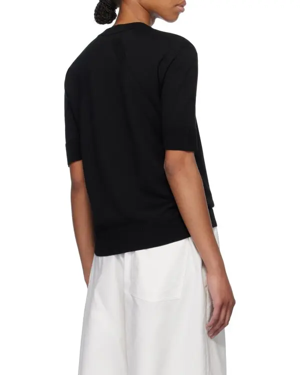 JIL SANDER Crewneck T-shirt With Ribbed Details - Black