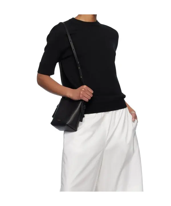 JIL SANDER Crewneck T-shirt With Ribbed Details - Black