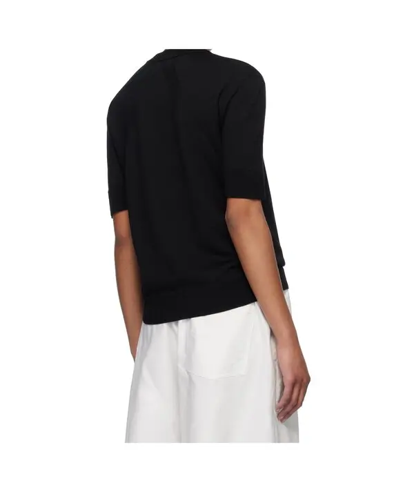 JIL SANDER Crewneck T-shirt With Ribbed Details - Black