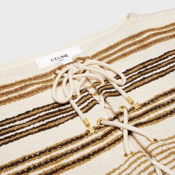Celine Striped Cotton Tweed Baja Mini Dress