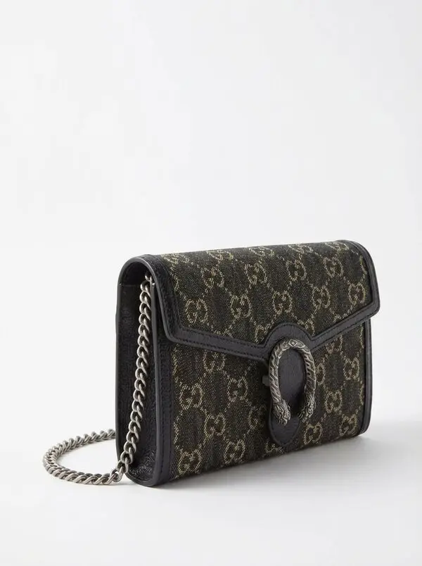 Gucci Dionysus Gg Mini Chain Bag - Black