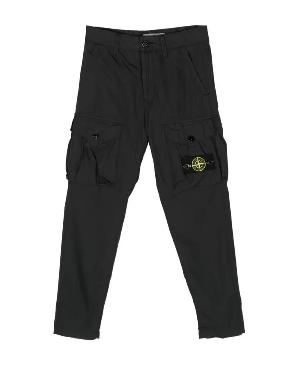 Stone Island Compass Patch Cargo Trousers - Black