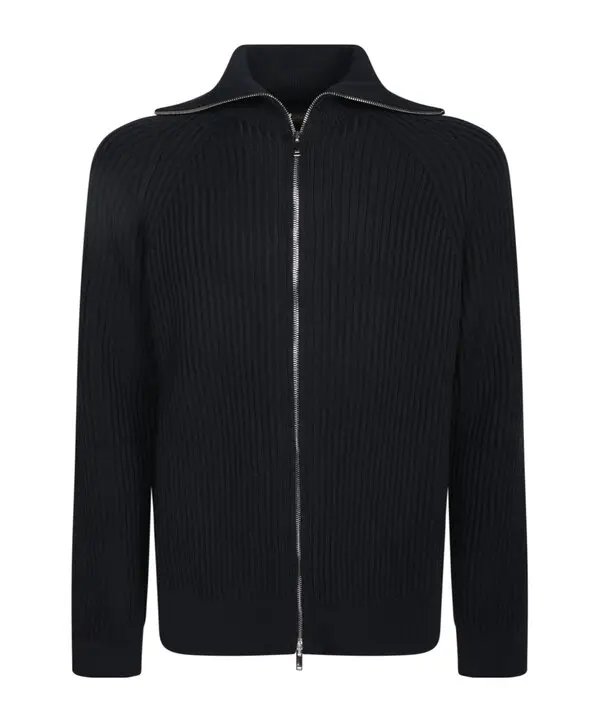 Incotex High Collar Full-zip Knitwear