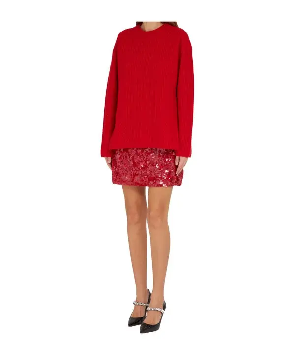 P.a.r.o.s.h Long-sleeved Knitted Sweater - Red