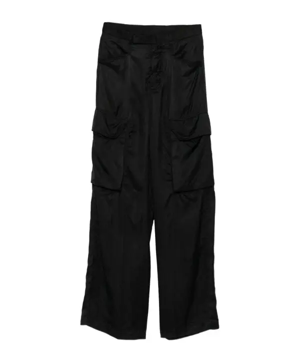 Rick Owens Wide Leg Cargo-pocket Trousers - Black