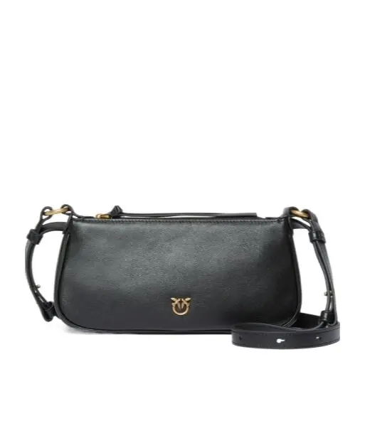 Pinko Half Moon Baguette Mini Vitello Morbido - Black