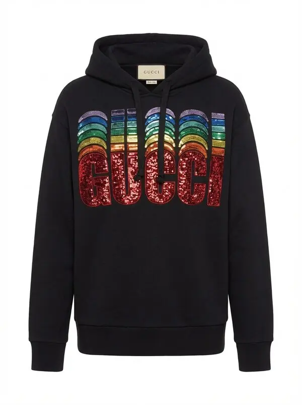 Gucci Sequin Embellished Logo Hoodie