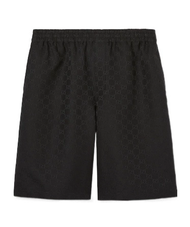 Gucci Gg Canvas Linen Blend Shorts - Black