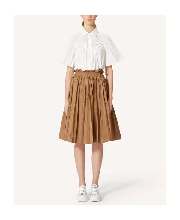 Red Valentino Pleated Skirt With Ruffle Detail