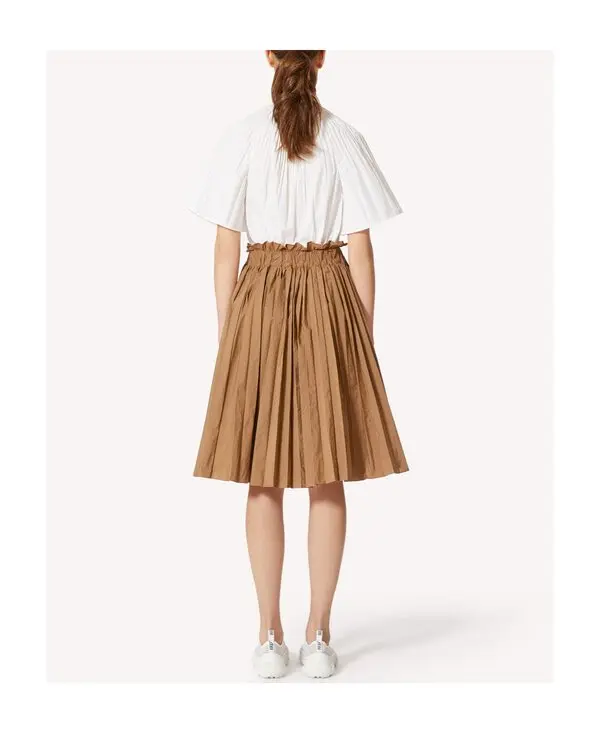 Red Valentino Pleated Skirt With Ruffle Detail