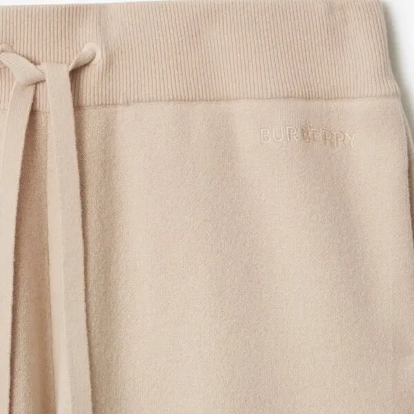 Burberry Cashmere Drawstring Sweatpants - Nude