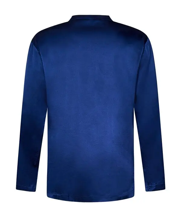 TOM FORD Long-sleeved Half Buttoned Pyjama Shirt - Sapphire