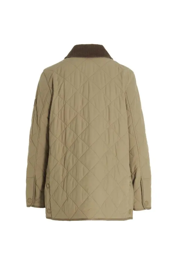 Burberry Diamond Quilted Jacket With Corduroy Collar - Honey-colored