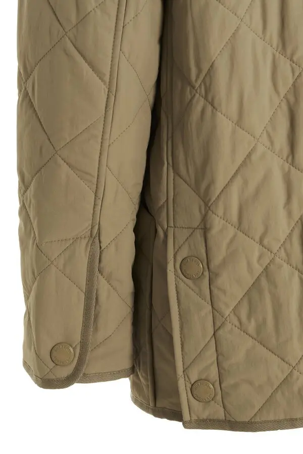 Burberry Diamond Quilted Jacket With Corduroy Collar - Honey-colored