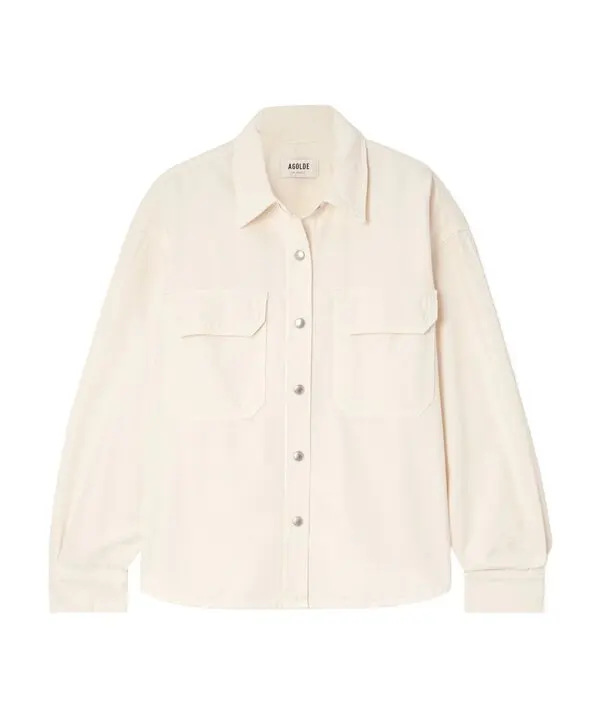 AGOLDE Classic Long Sleeve Shirt With Pointed Collar - White