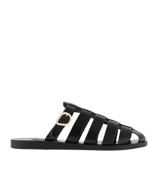 ANCIENT GREEK SANDALS Cosmia Slippers - Black