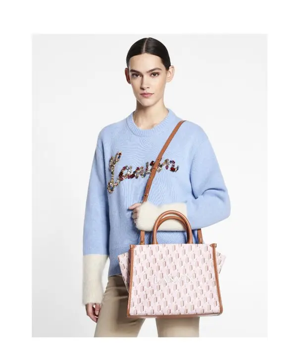 LANVIN Logo Print Tote Bag - Nude