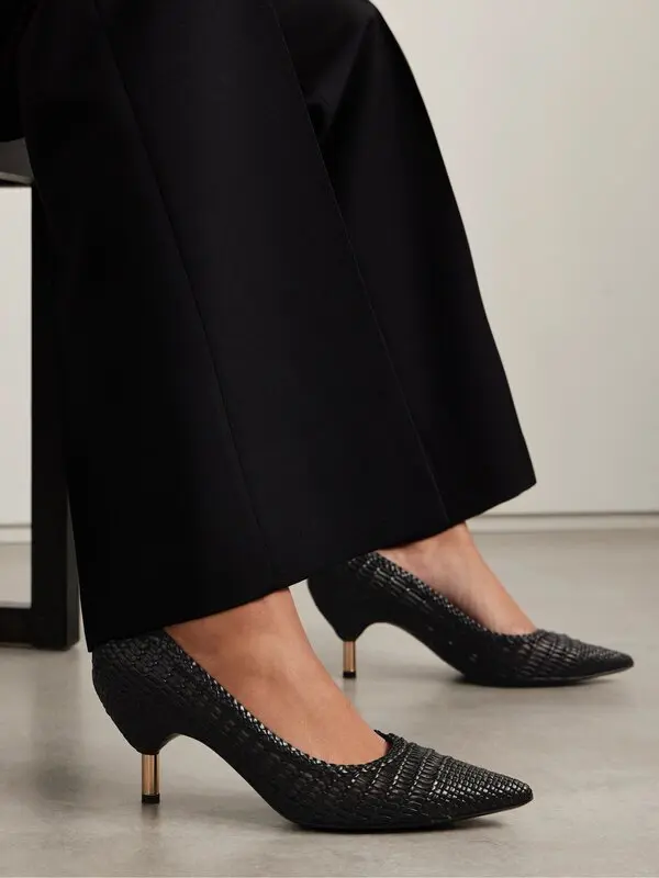 Gabriela Hearst Braided Pointed Toe High Heels - Black