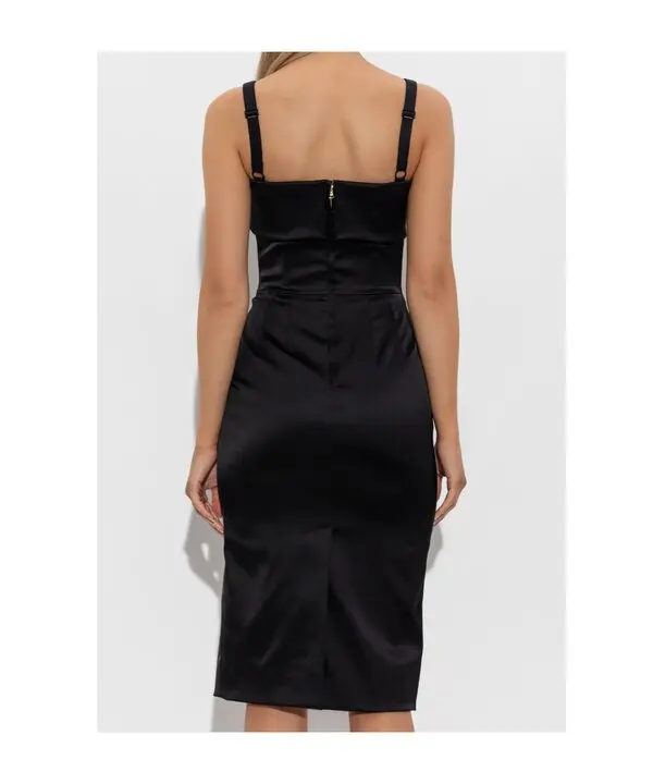 Dolce & Gabbana Strappy Satin Midi Dress