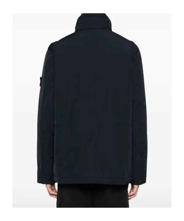 Stone Island Compass Badge Funnel Neck Puffer Jacket - Blue