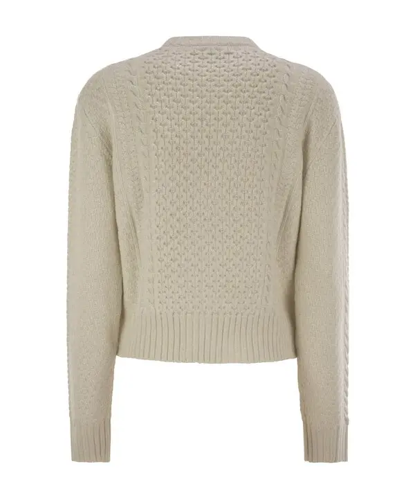 Fabiana Filippi Cable-knit Embellished Jumper - Nude