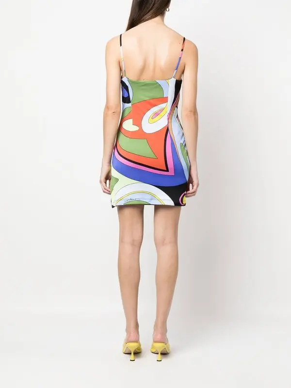 Moschino Graphic-print Mini Dress With Side Slit