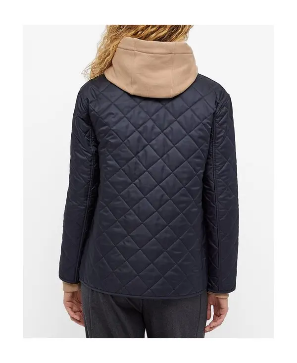 Burberry Quilted Buttoned Jacket With Corduroy Collar - Blue
