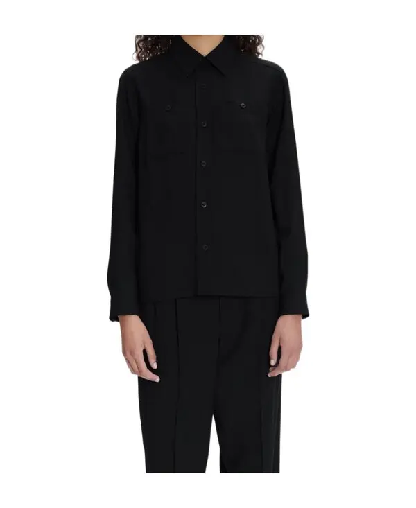A.p.c. Long Sleeve Buttoned Shirt With Logo