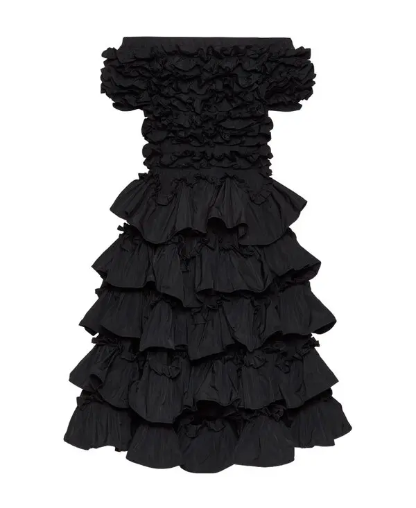 Red Valentino Ruffled Boatneck Dress