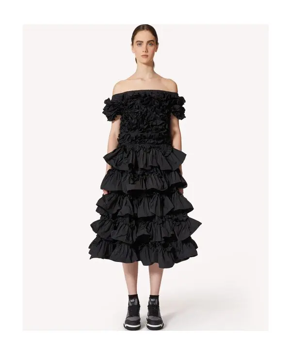 Red Valentino Ruffled Boatneck Dress