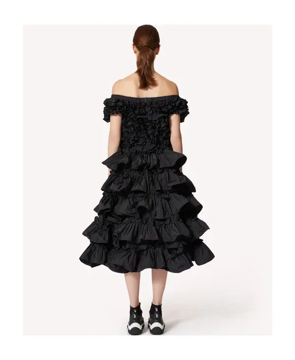 Red Valentino Ruffled Boatneck Dress