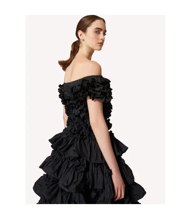 Red Valentino Ruffled Boatneck Dress