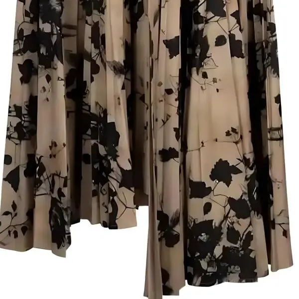 Dior Pleated Floral Print Maxi Skirt
