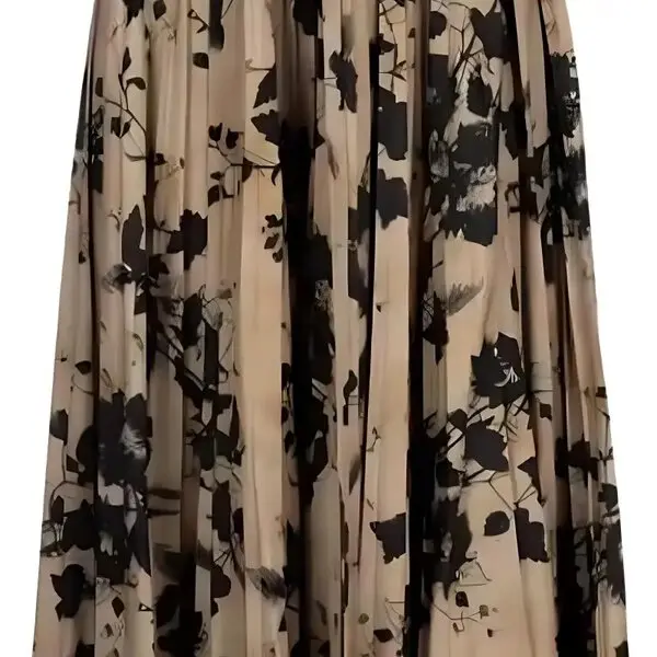 Dior Pleated Floral Print Maxi Skirt