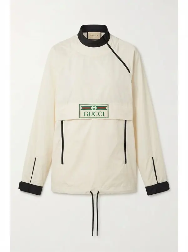 Gucci Logo Patch Nylon Sweatshirt - White