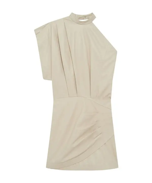 IRO PARIS Pernille Asymmetrical Draped Mini Dress - Nude