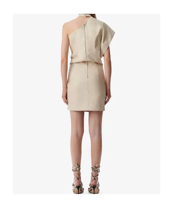 IRO PARIS Pernille Asymmetrical Draped Mini Dress - Nude