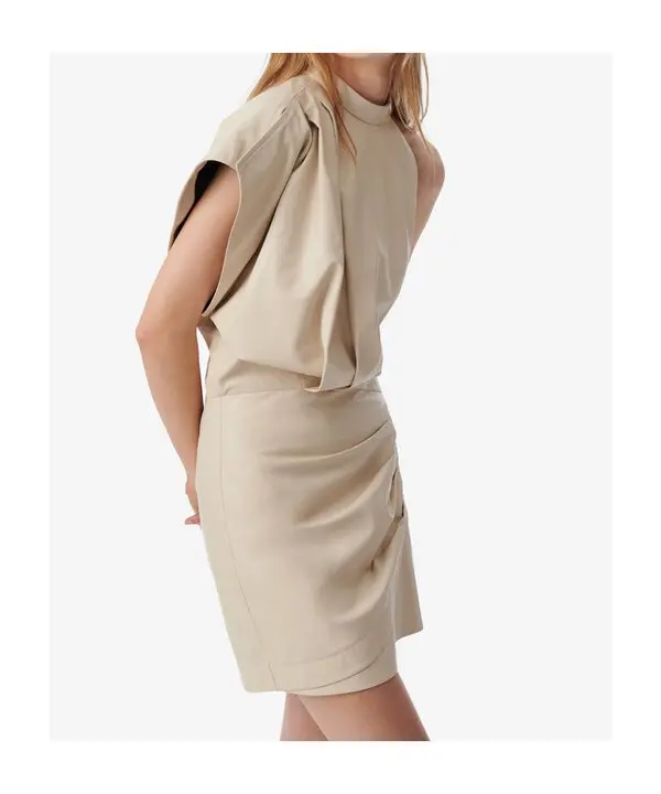 IRO PARIS Pernille Asymmetrical Draped Mini Dress - Nude