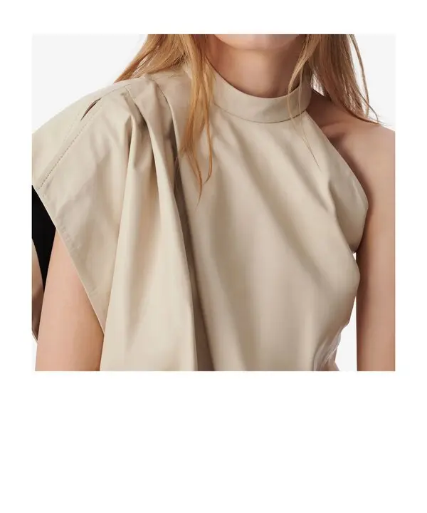 IRO PARIS Pernille Asymmetrical Draped Mini Dress - Nude