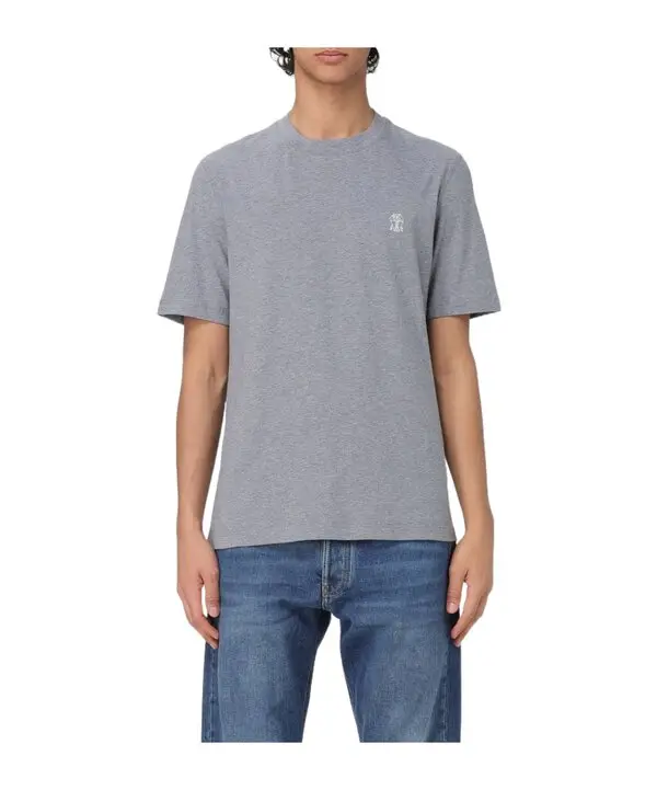 Brunello Cucinelli Logo Crewneck T-shirt - Gray