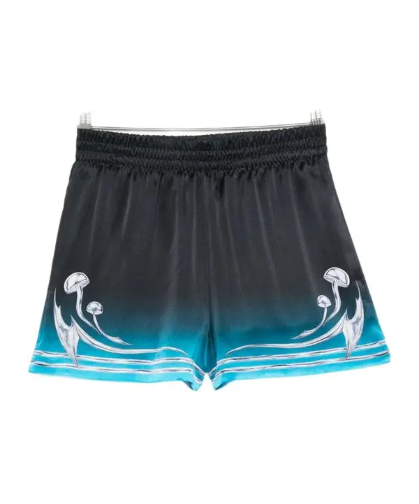 Casablanca Graphic Print Elastic Waist Shorts - Multicolor