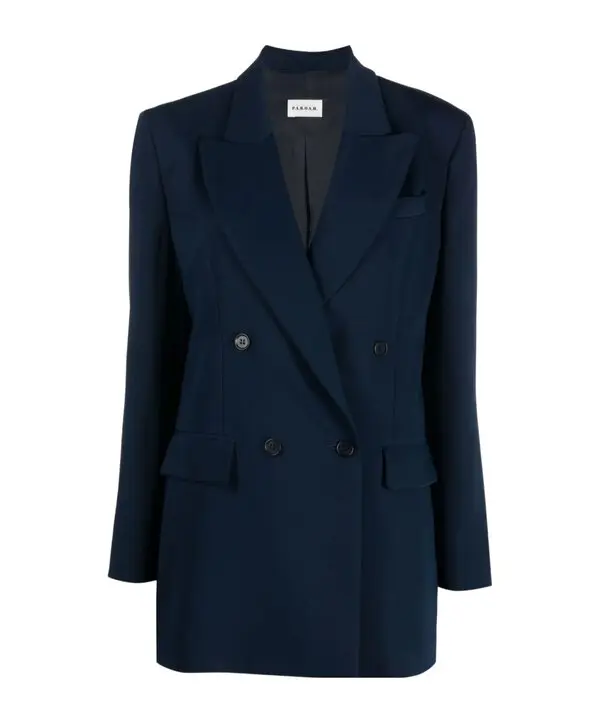 P.a.r.o.s.h Double-breasted Lapel Collar Blazer - Black