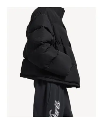 Balenciaga Button-up Puffer Jacket With Embroidered Chest Detail
