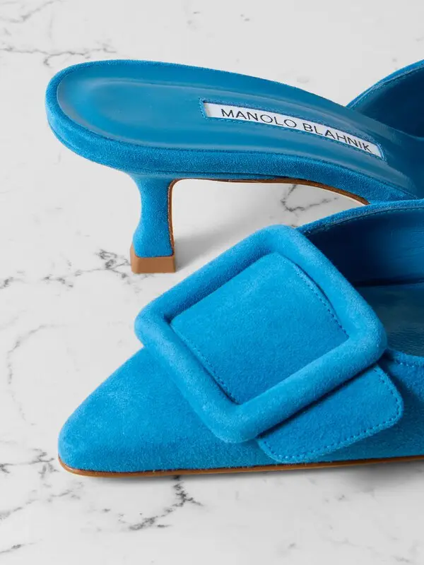 Manolo Blahnik Pointed Toe High Heel Sandals - Blue