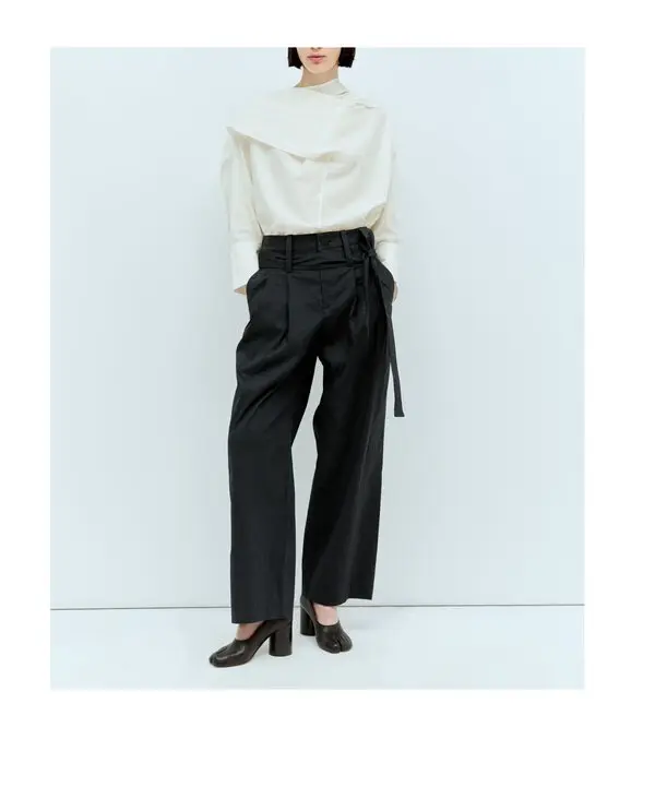 Issey Miyake High-waist Belted Trousers