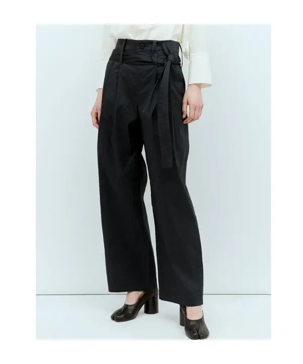 Issey Miyake High-waist Belted Trousers