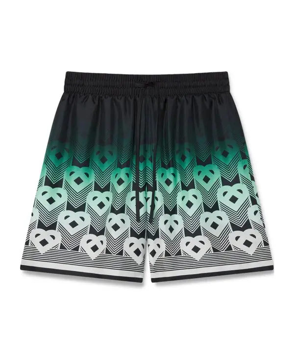 Casablanca Gradient Monogram Silk Shorts - Green