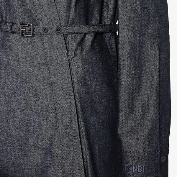 Fendi Belted Shirt Dress With Asymmetrical Cross-over Fasten